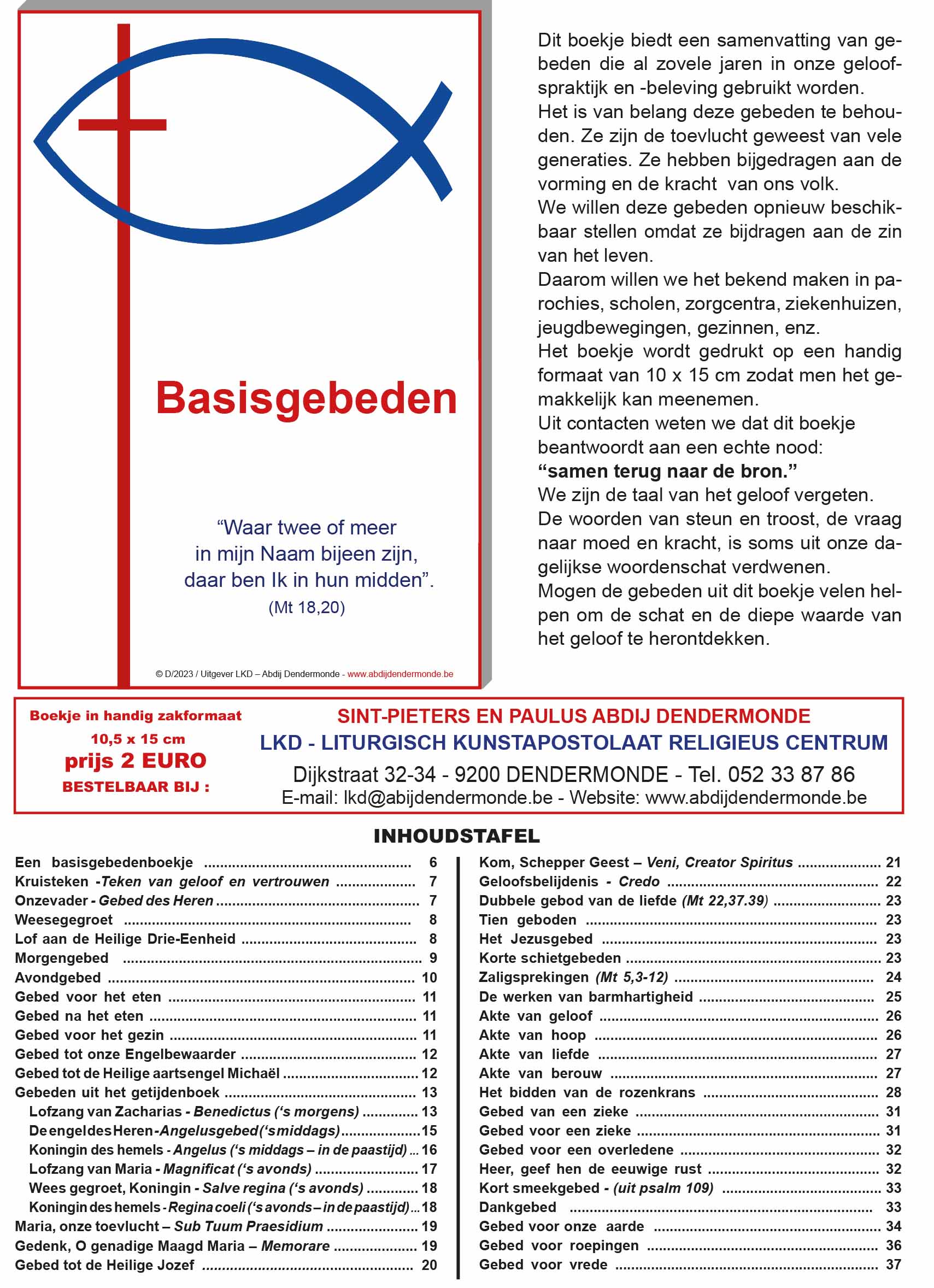 Het basisgebedenboekje - Abdij Dendermonde